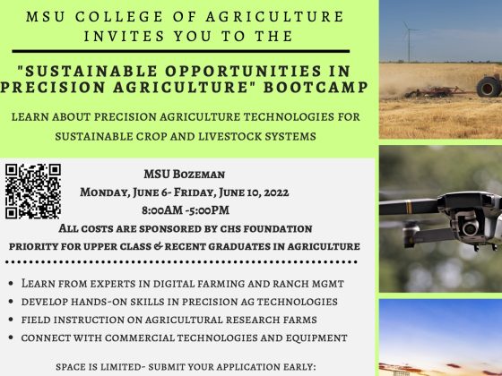 Montana State Plans Free Precision Ag Boot Camp